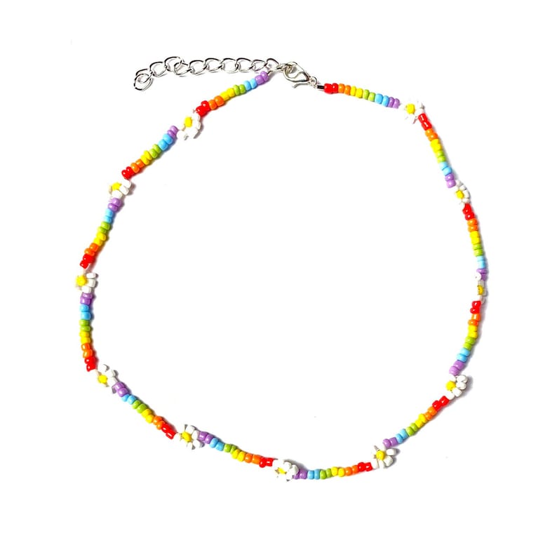 Addison Rainbow Daisy cadena de flores collar de cuentas / gargantilla ...