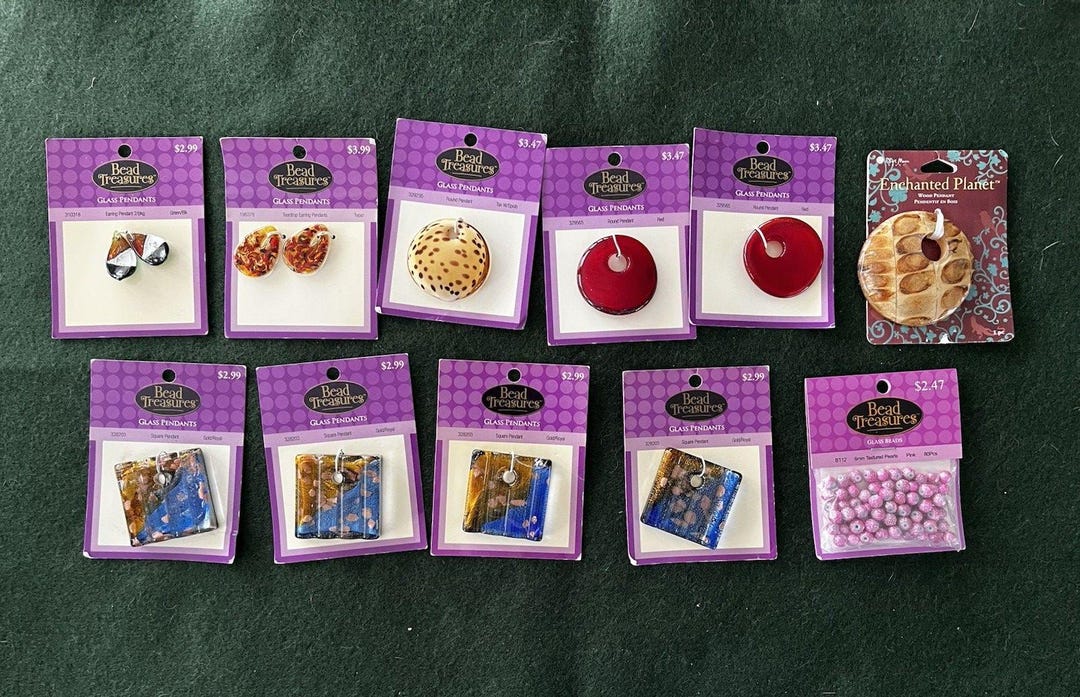 Bead Treasures 10 Glass Pendants, 2 Sets Earrings & Beads Jewelry ...