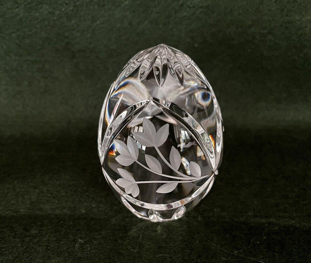 Vintage Sullivans Lead Crystal Egg Paperweight Hand Cut Art Glass ...