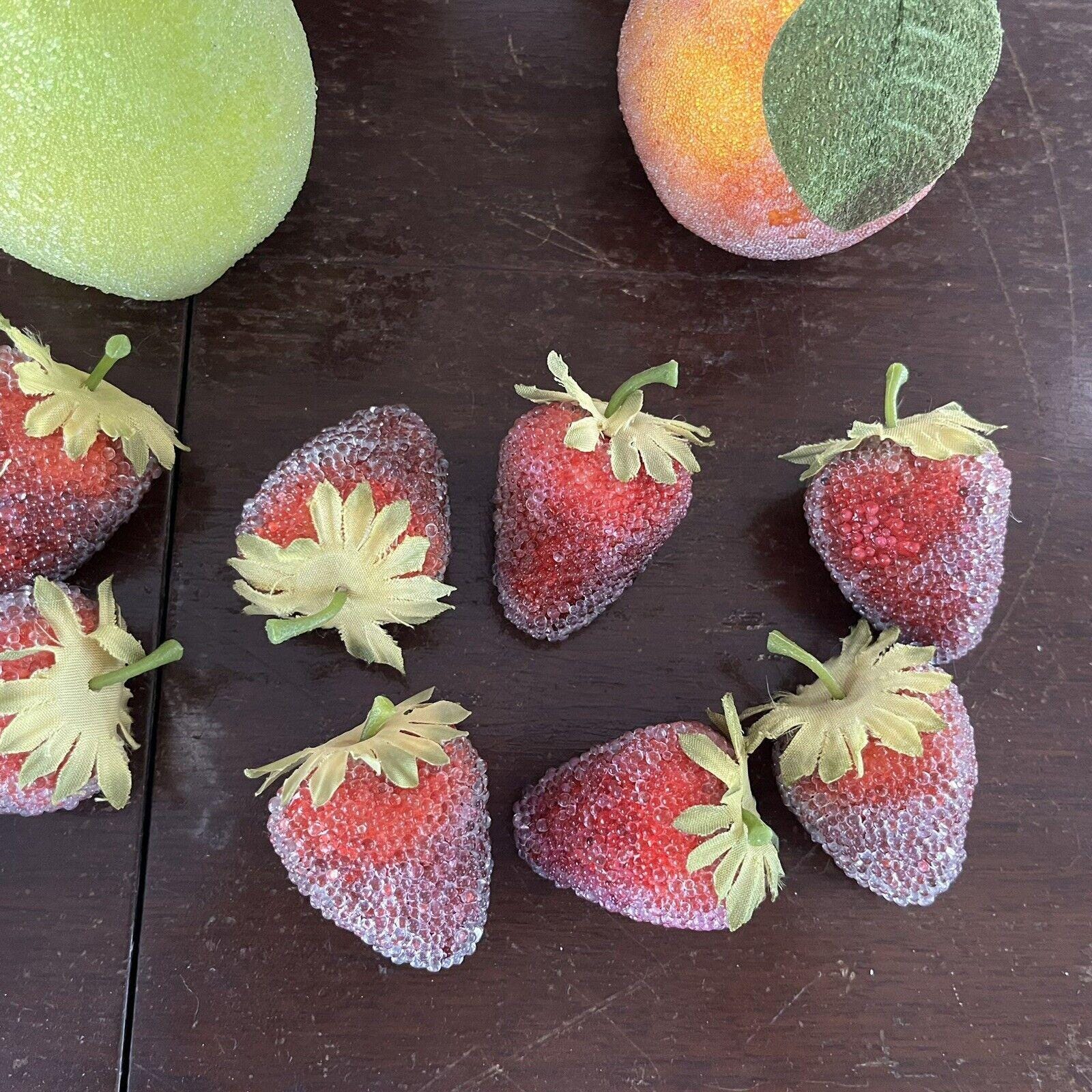 Faux Fruit Beaded Sugared Fruit Lot of 16 Vintage Fall Apple Pears ...