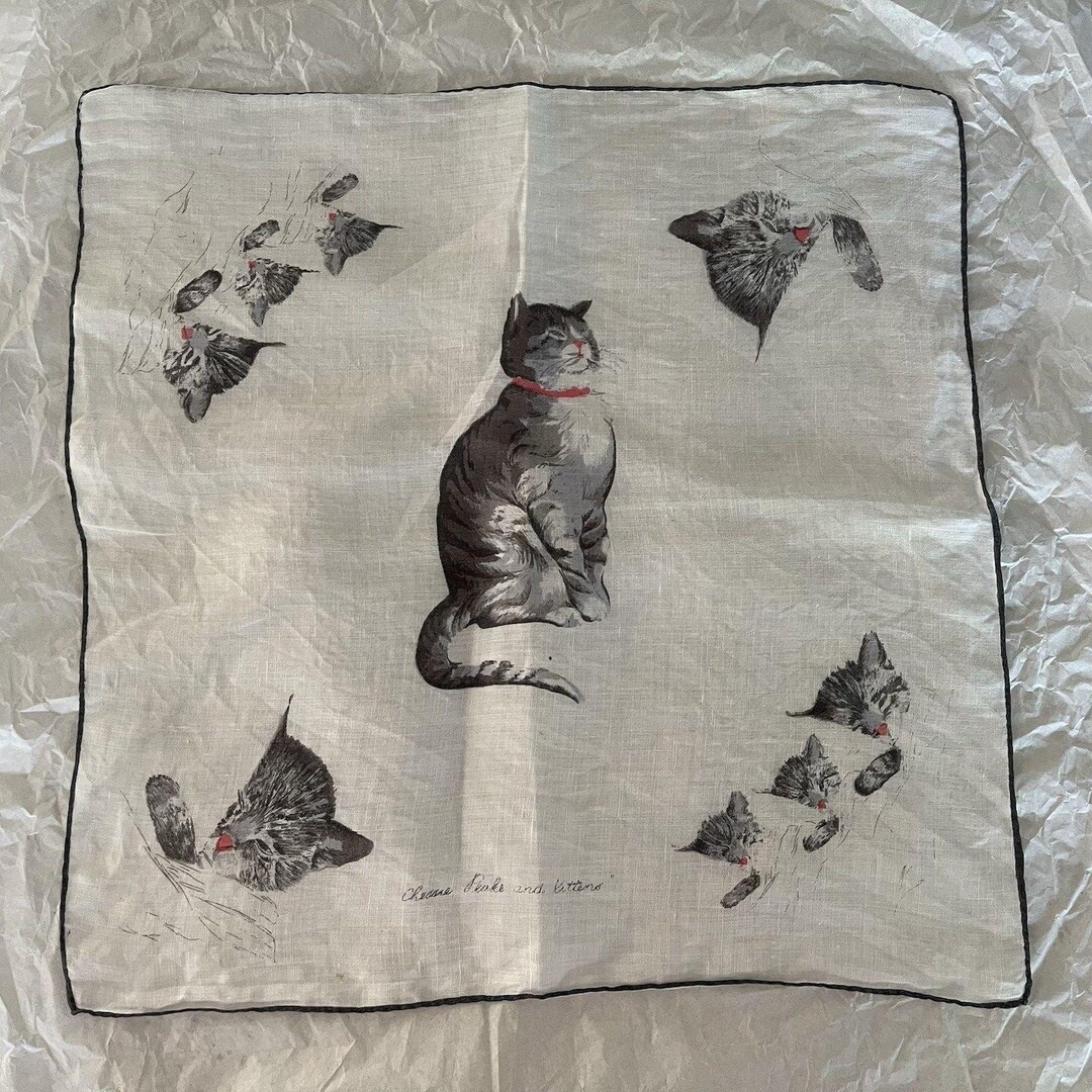 Vintage Chessie the Kitten Kittens Cat Handkerchief Railroad Chesapeake ...
