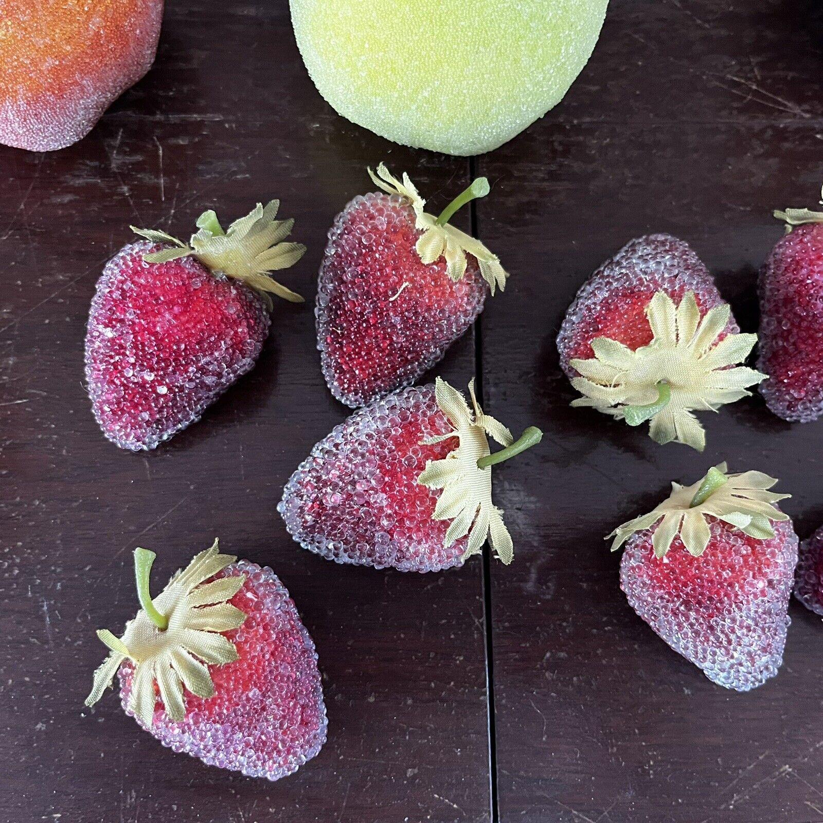 Faux Fruit Beaded Sugared Fruit Lot of 16 Vintage Fall Apple Pears ...