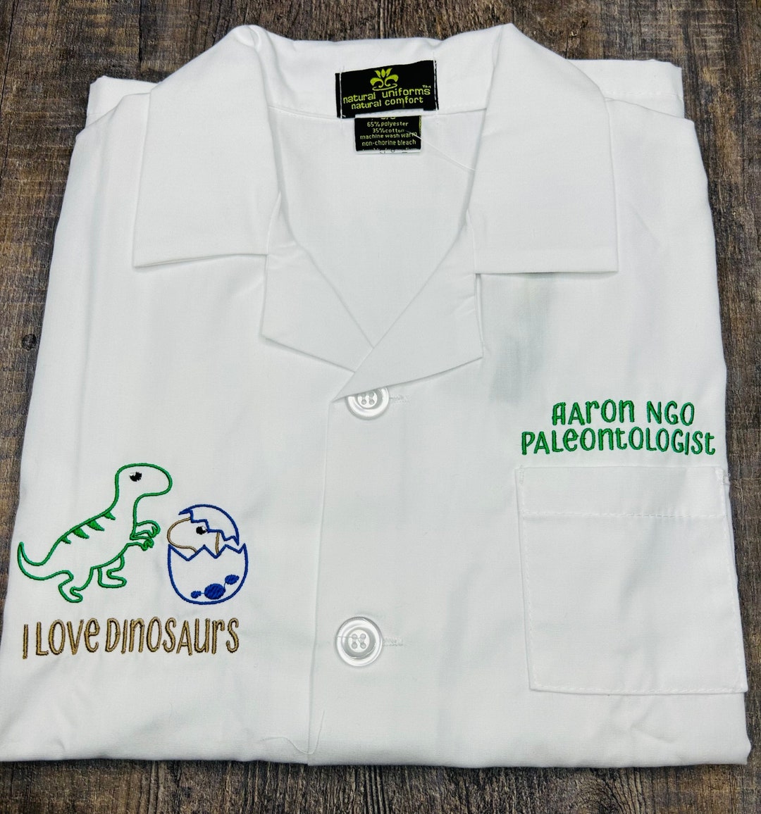 Kids' Custom Paleontologist Lab Coat, Embroidered Personalized Kids Lab ...