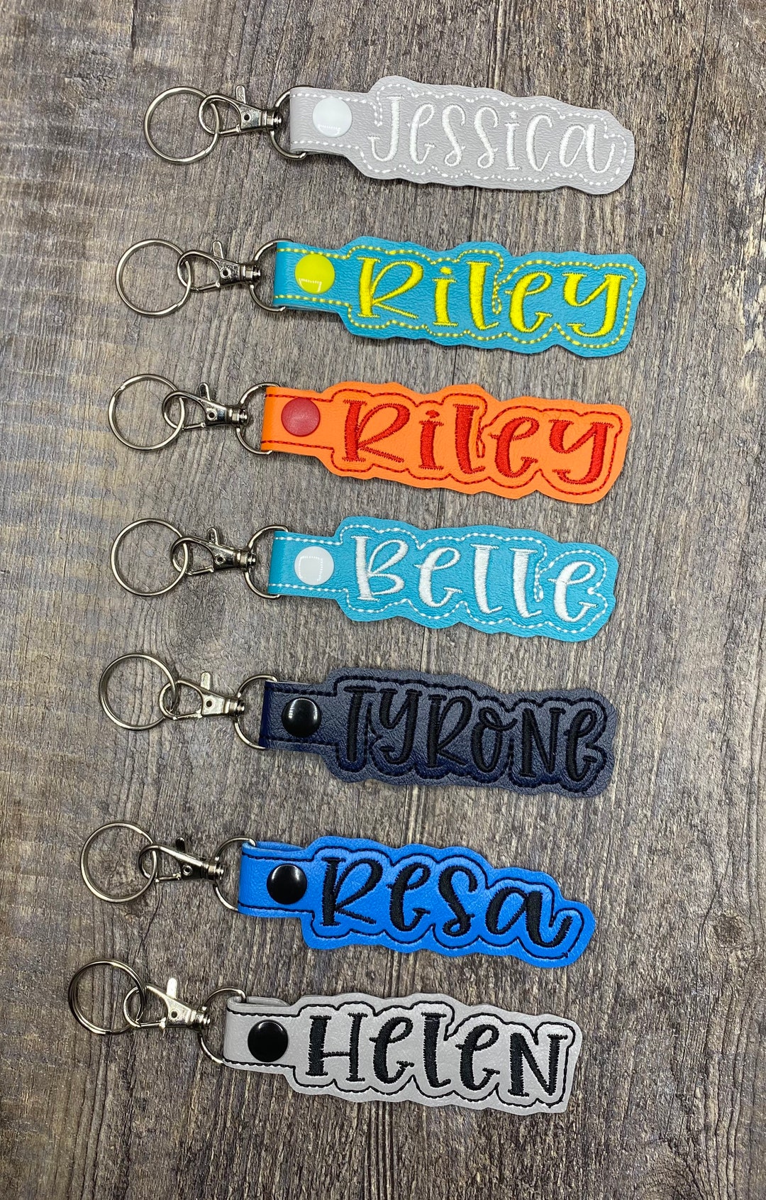 Name Tag Keychain, Embroidered Name Keychain, Backpack Tag ...