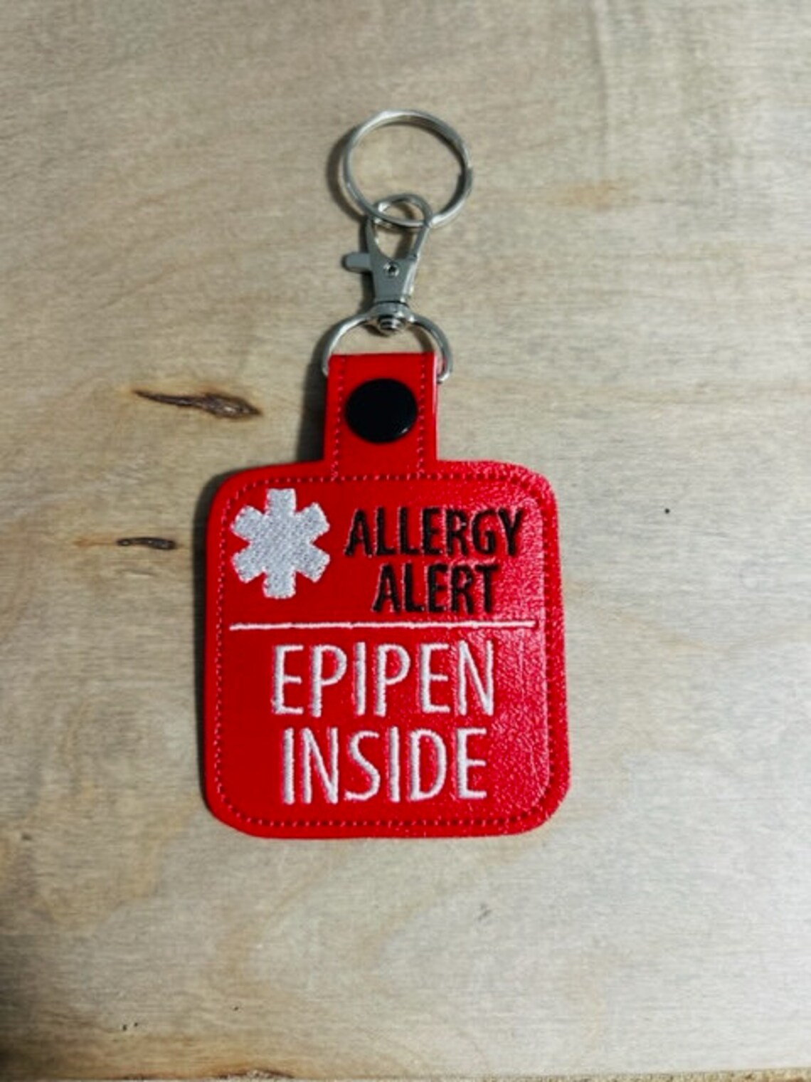 Epipen Inside Medical Awareness Tag Snap Tab Keychain, Epipen Awareness ...