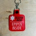 Epipen Inside Medical Awareness Tag Snap Tab Keychain, Epipen Awareness ...