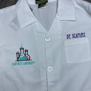 Kids' Custom Lab Coat, Embroidered Personalized Kids Lab Coat, Kids ...