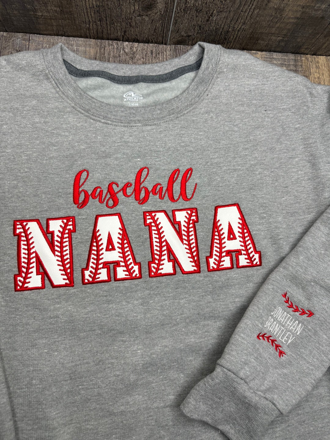 Custom Baseball Nana Embroidered Sweatshirt, Baseball Nana Crewneck ...