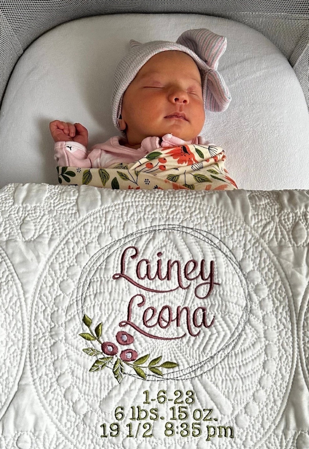 Heirloom Personalized Baby Quilt Blanket Monogrammed Baby Gift ...