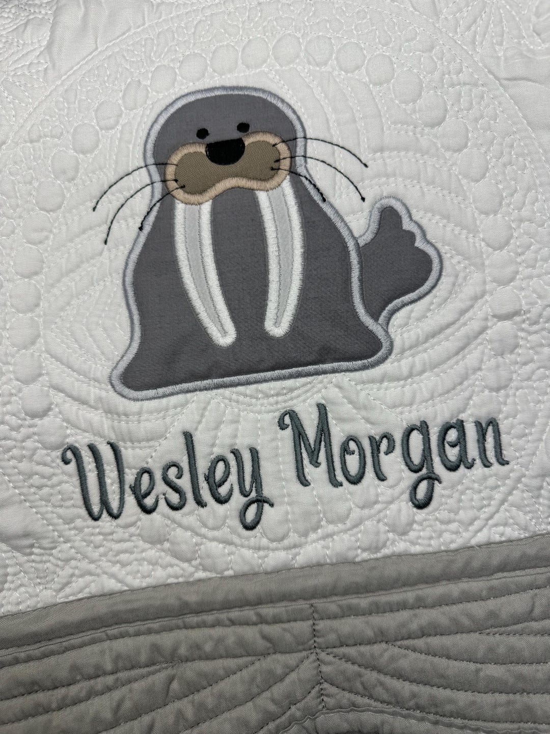 Walrus Personalized Baby Quilt Blanket Monogrammed Baby Gift ...