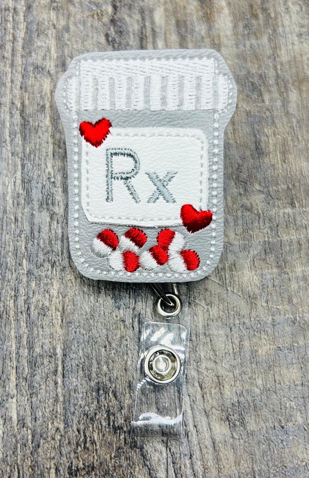 RX Medicine Bottle Pharmacy Healthcare Badge Reel, Pharmacist Badge ...