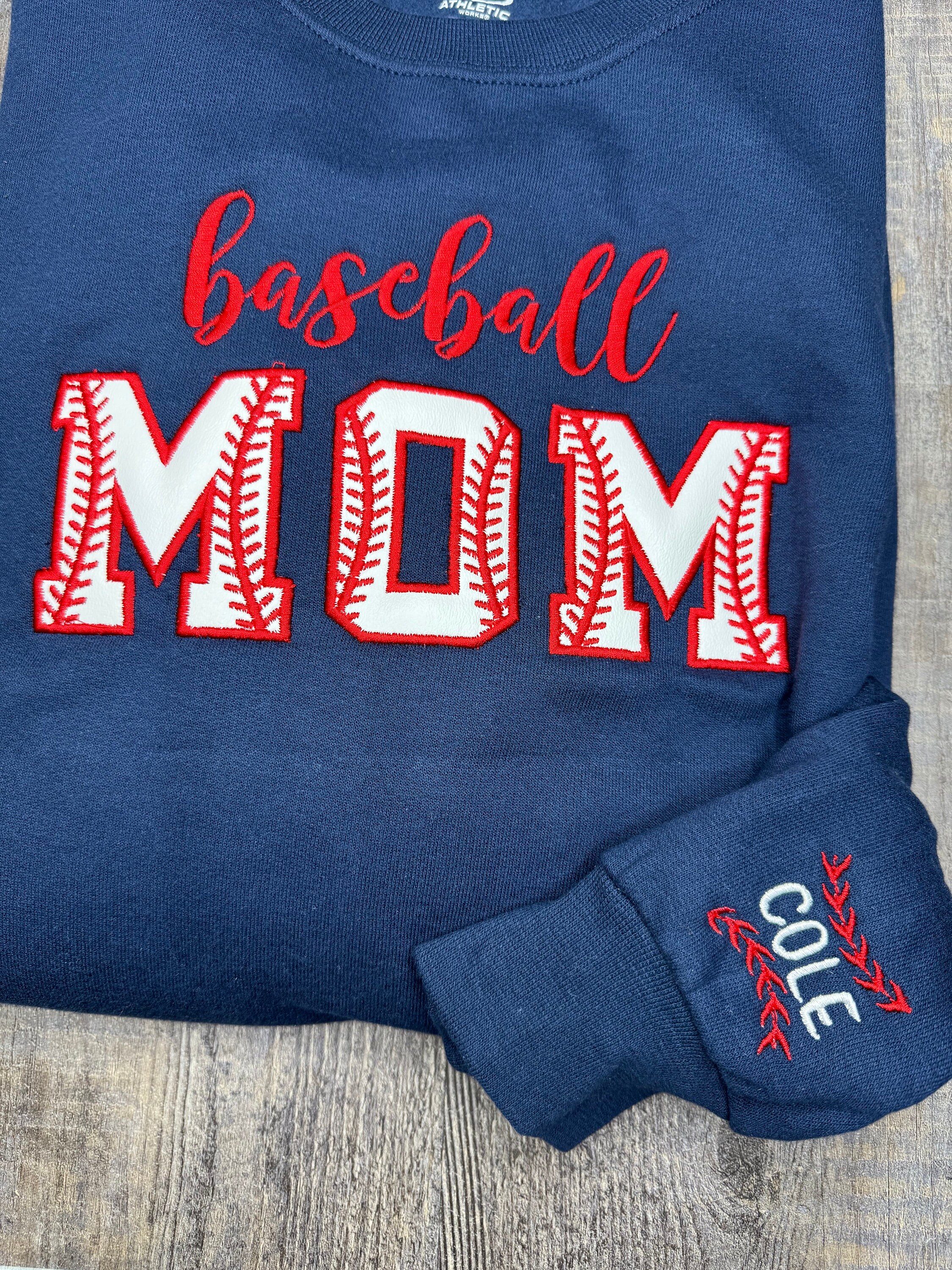 Custom Baseball Mama Embroidered Sweatshirt, Baseball Mama Crewneck ...