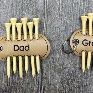 Personalized Golf Tee Keychain, Golf Bag Tag, Golf Tee Holder ...