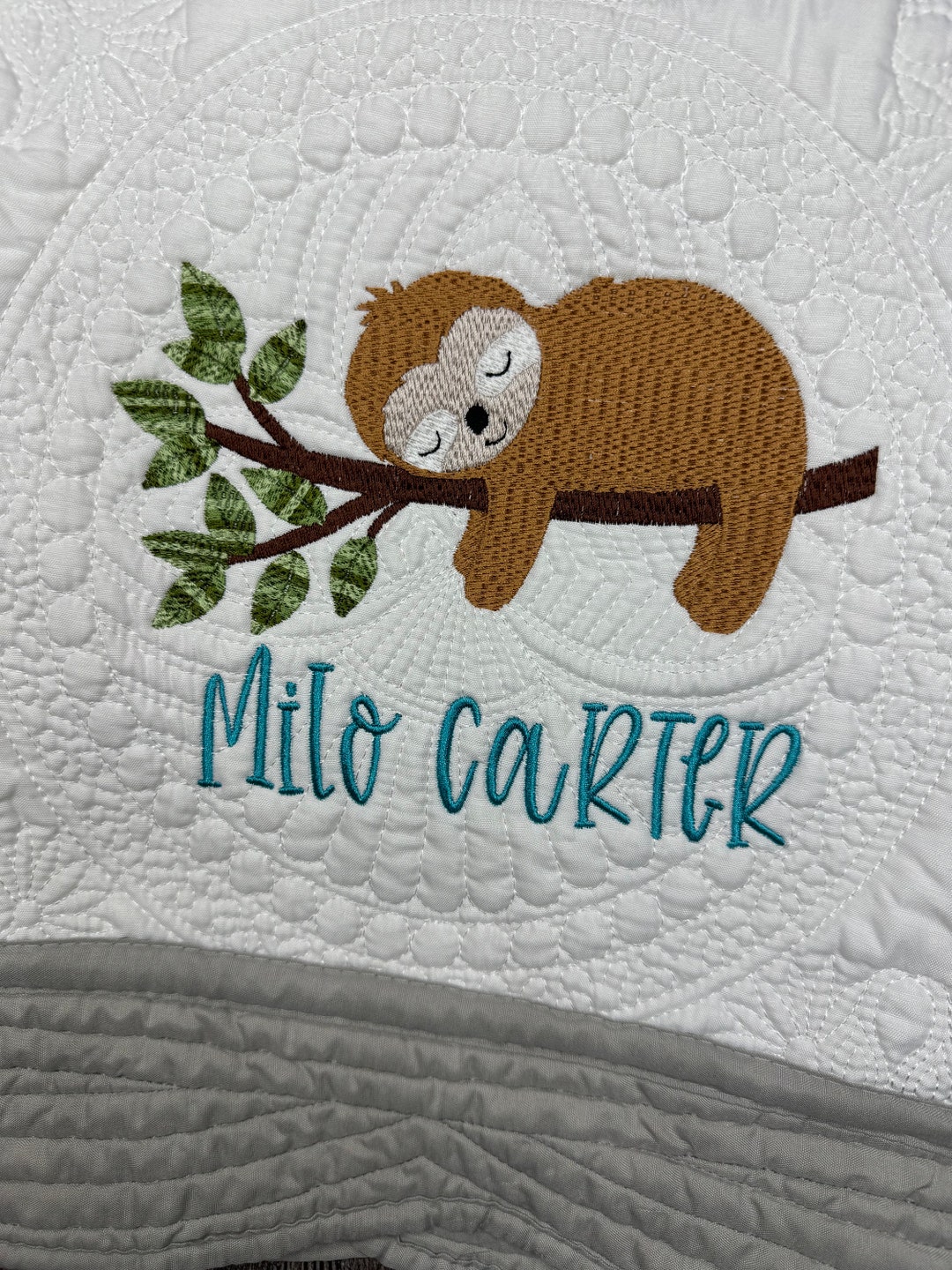 Sloth Heirloom Baby Quilt, Sloth Baby Blanket, Sloth Lover Blanket ...