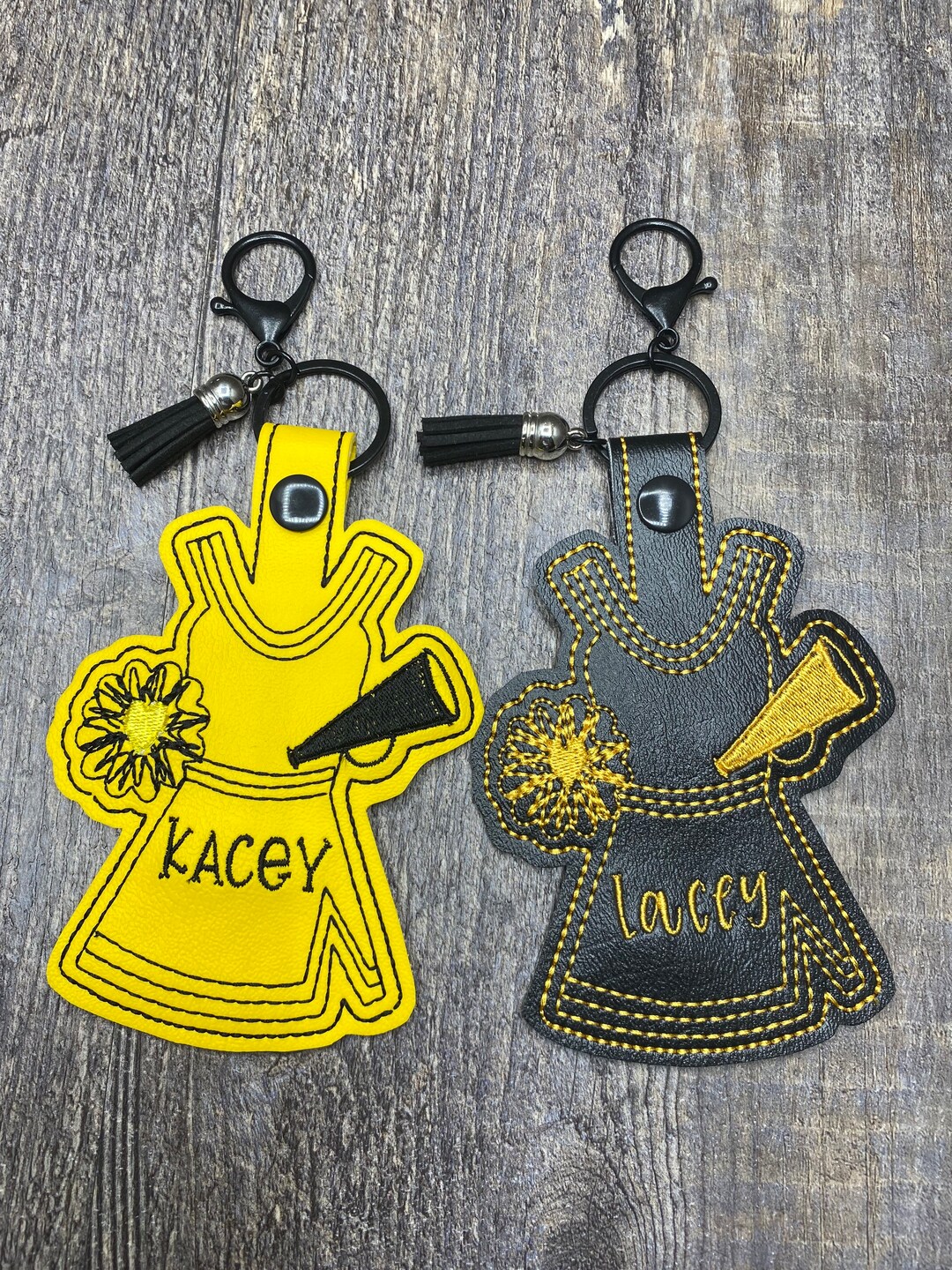 Cheerleader Name Tag Keychain, Megaphone Keychain, Cheer Backpack Tag ...