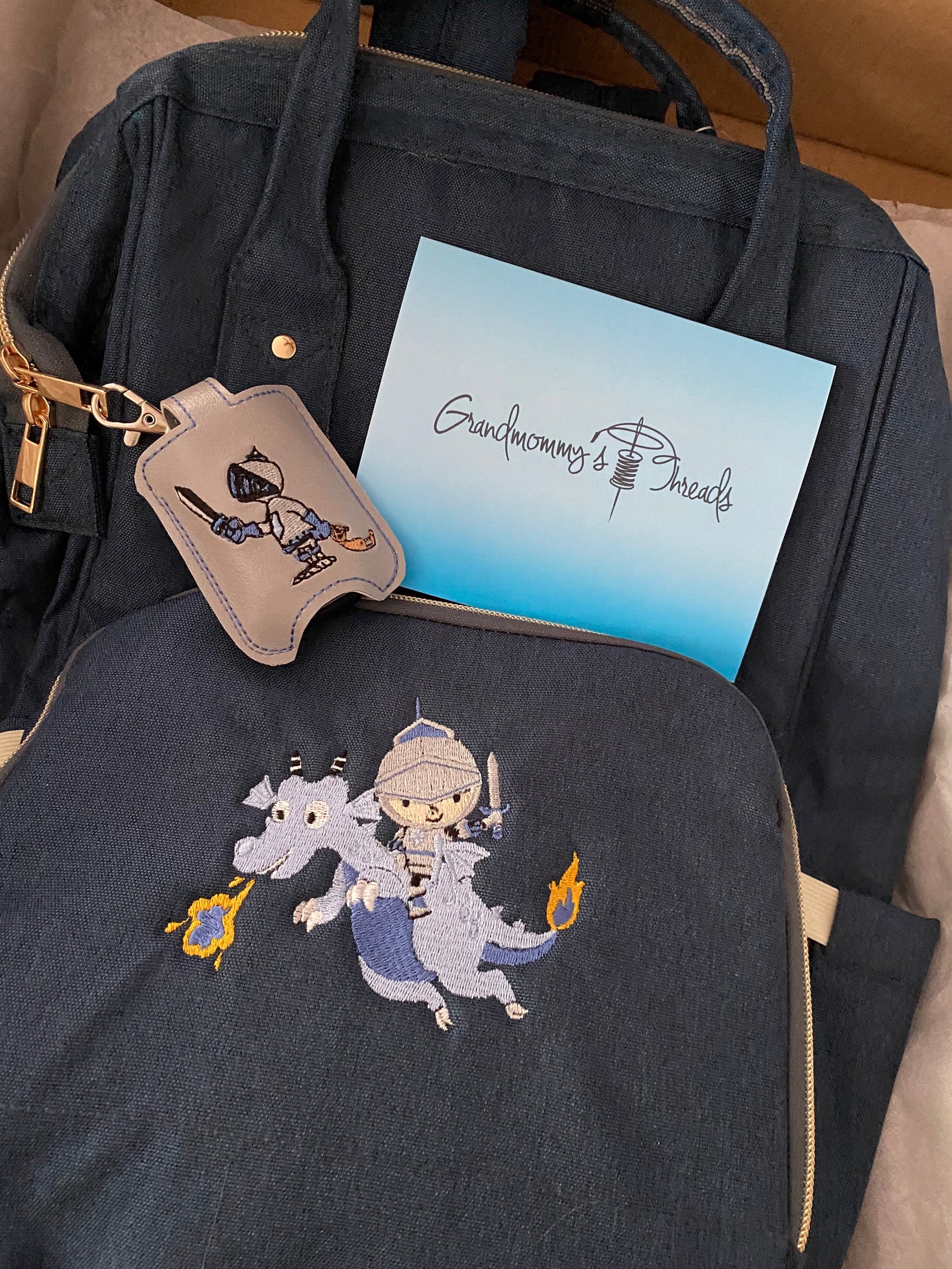 Dragon and Knight Land Diaper Bag With Matching Hand Holder | Etsy