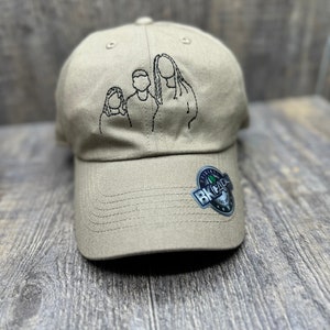 Personalized Embroidered Picture Outline Hat, Portrait Photo Family Hat ...