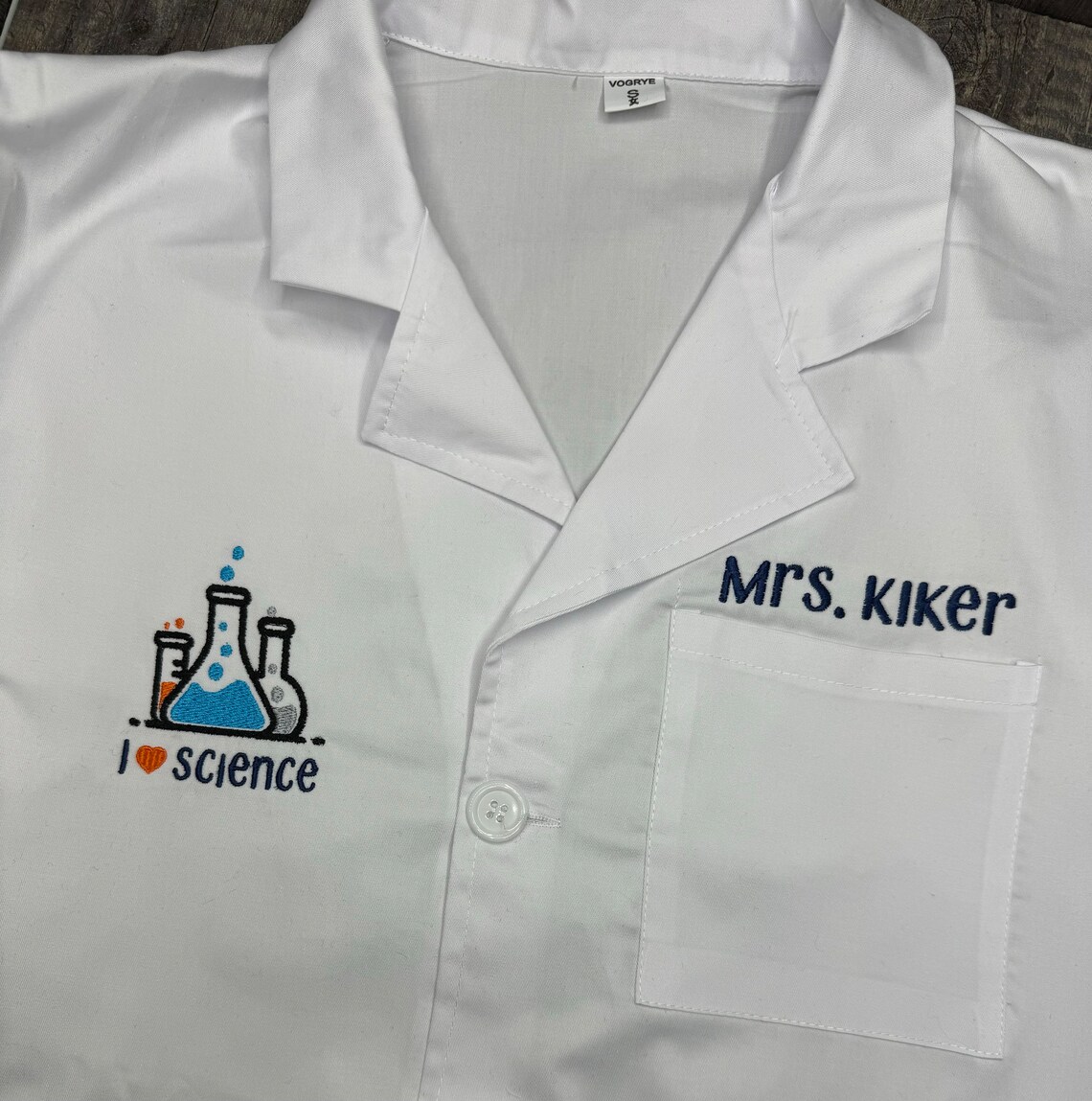 Adult Custom Lab Coat, Embroidered Personalized Science Teacher Lab ...