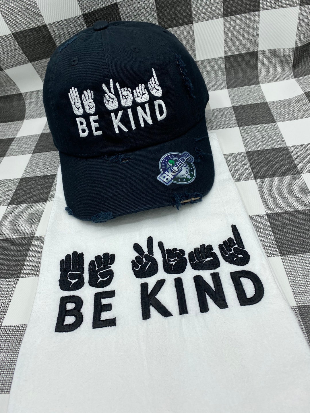 Be Kind Sign Language Hat or Towel, Sign Interpreters Hat, Hand Signal ...