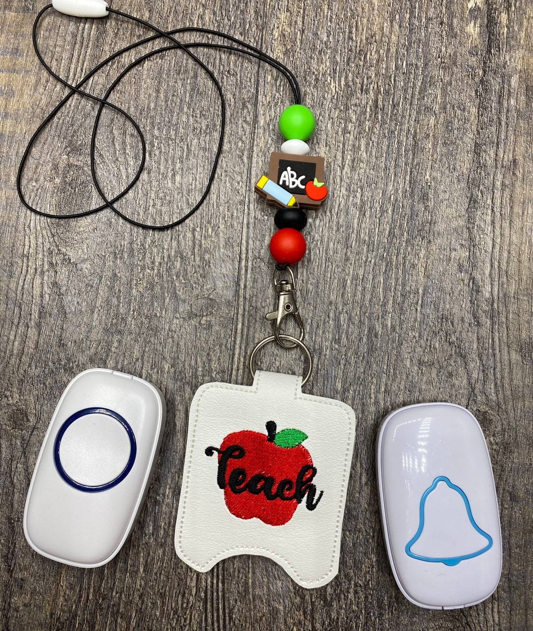 Teacher Classroom Doorbell Holder AND Lanyard, Class Bell Case Key ...