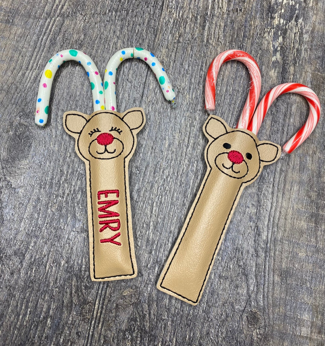 Reindeer Candy Cane Holder/ Class Gift/ Personalized Candy Cane Holder ...