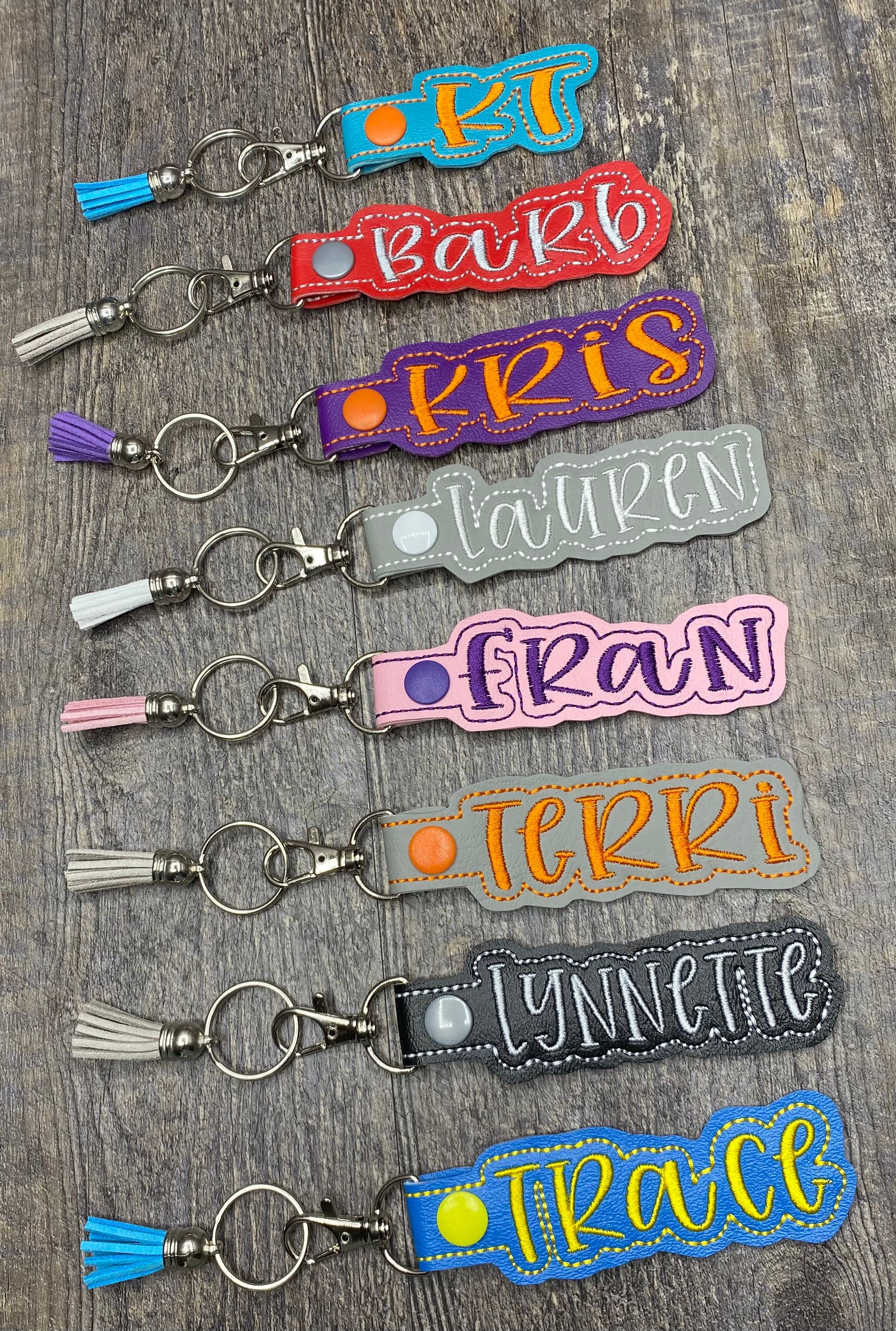 Name Tag Keychain, Embroidered Name Keychain, Backpack Tag ...