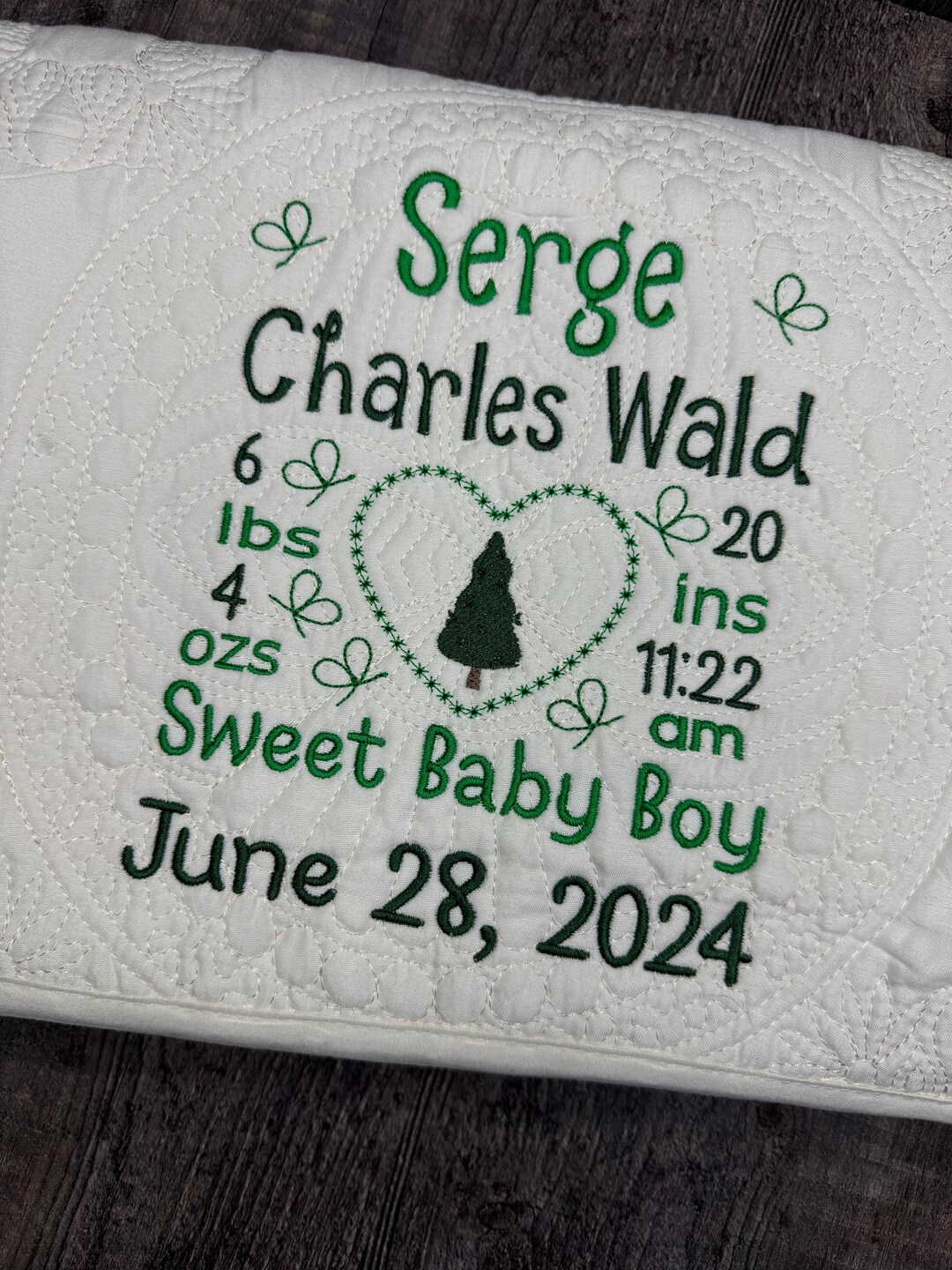Arborist Baby Gift, Tree Birth Stats Blanket, Monogrammed Baby Gift ...