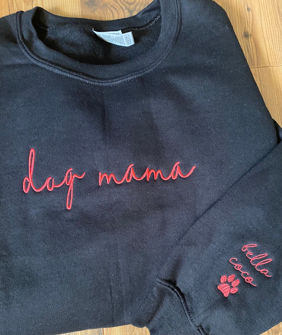 Dog Mama Embroidered Sweatshirt, Dog Mama Crewneck Sweatshirt, Dog Mom ...