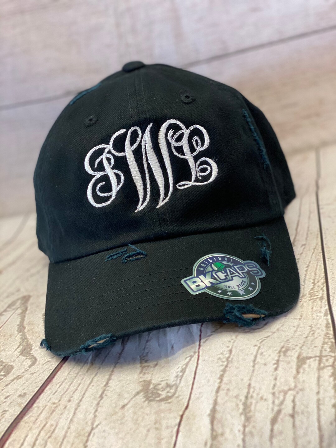 Monogrammed Distressed Hat, Personalized Unisex Cap, Summer Vacation ...