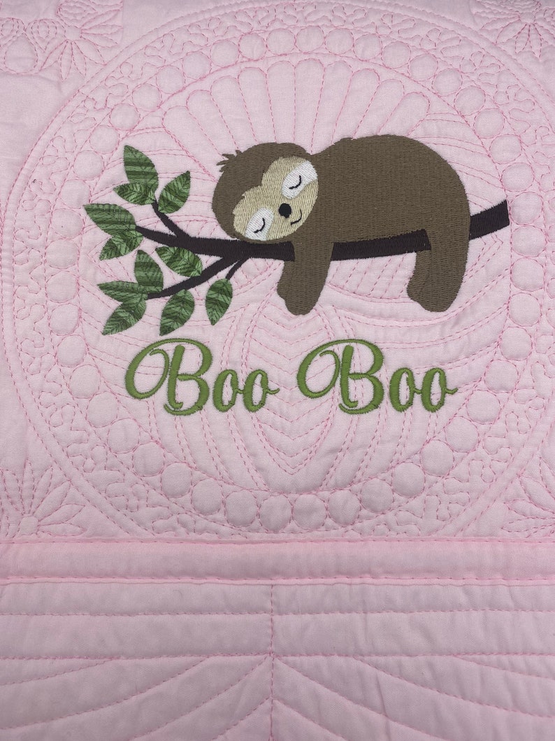 Baby Girl Sloth Heirloom Personalized Baby Quilt Blanket - Etsy