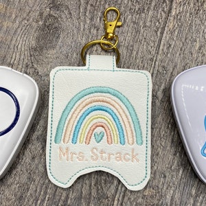 Pastel Rainbow Classroom Doorbell Holder, Class Bell Case Key Chain ...