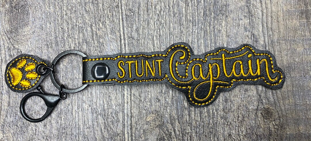 Stunt Captain Name Tag Keychain, Megaphone Keychain, Cheer Backpack Tag ...