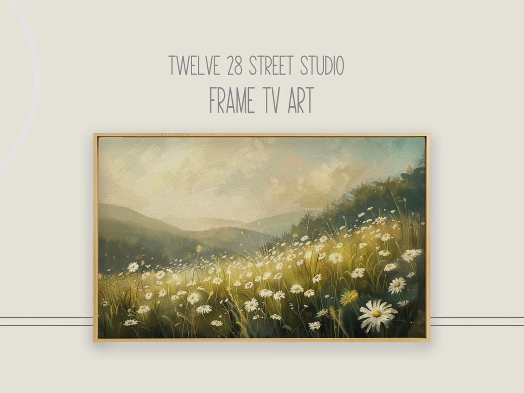 Daisy Field Frame TV Art: Spring Flower Meadow (digital Download - Etsy