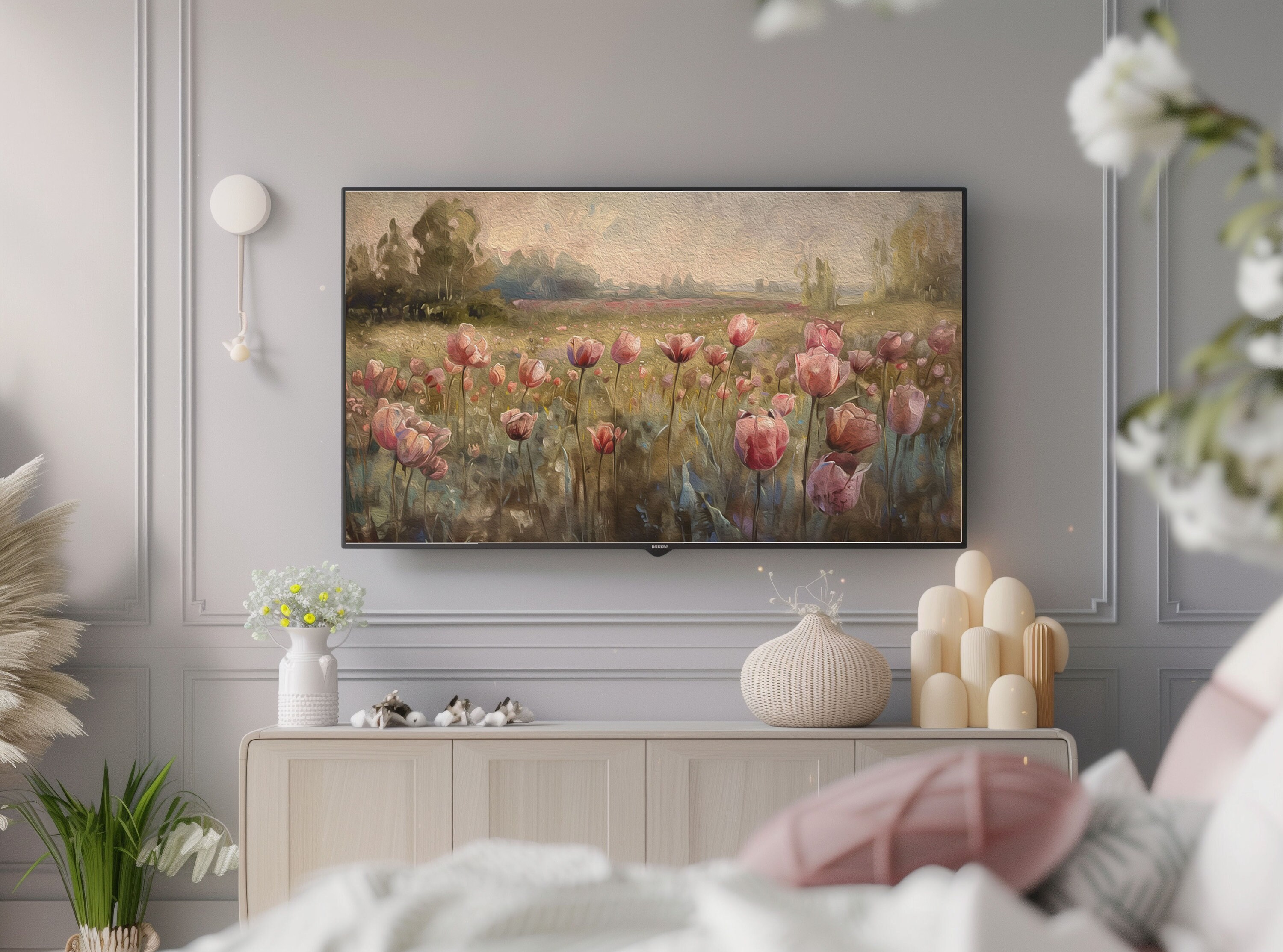 Frame TV Art, Tulip Field Tv Art, Frame TV, Tulip Field, Spring TV Art ...