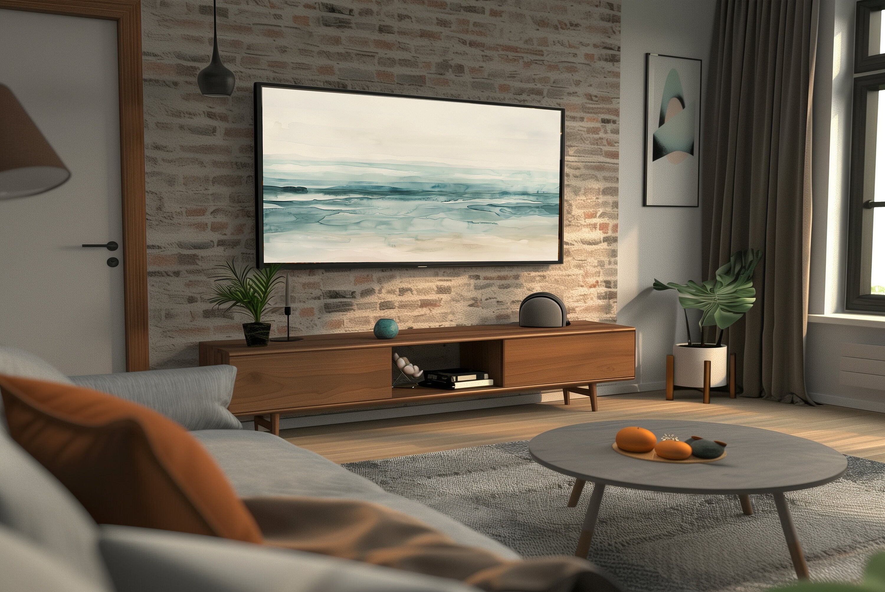 Moody Abstract Art for Samsung TV Tranquil Ocean Scene TV Decor, Frame ...