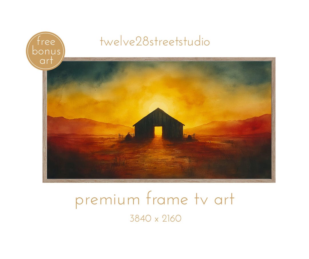 Americana Sunset Western Painting Frame TV Art, Artwork for the Samsung ...