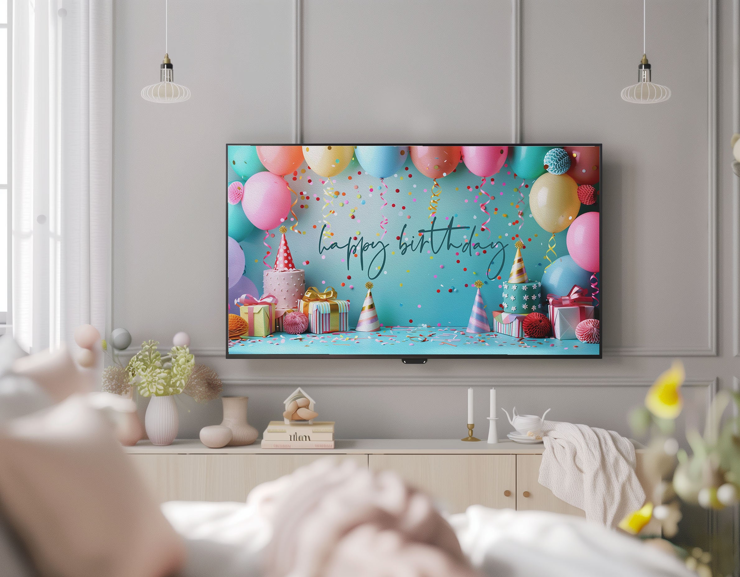 Frame Tv Art Birthday, Happy Birthday Frame TV, Samsung Frame Tv Art ...
