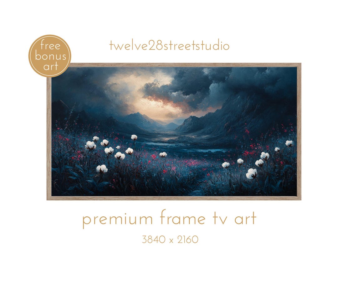 Dark Academia Floral Moody Cotton Frame TV Art, Artwork for the Samsung ...