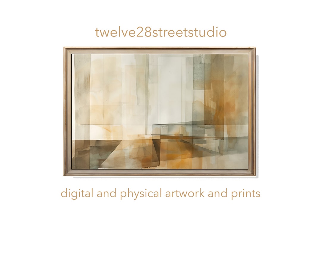 SD189 Printable Abstract Art, Neutral Tones, Muted Tonal Painting ...