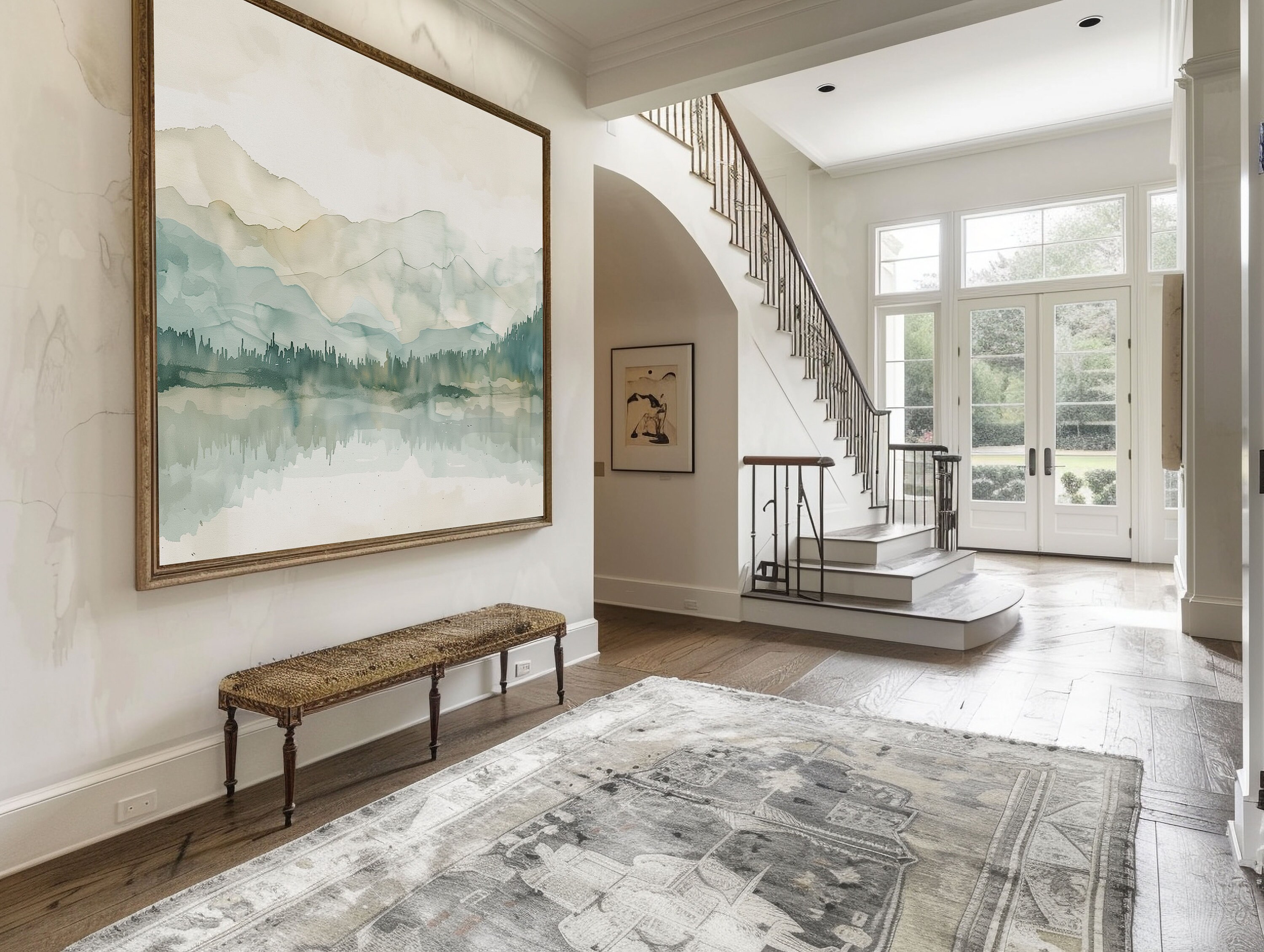 SD119 Printable Mountainscape, Printable Abstract Watercolor, Abstract ...