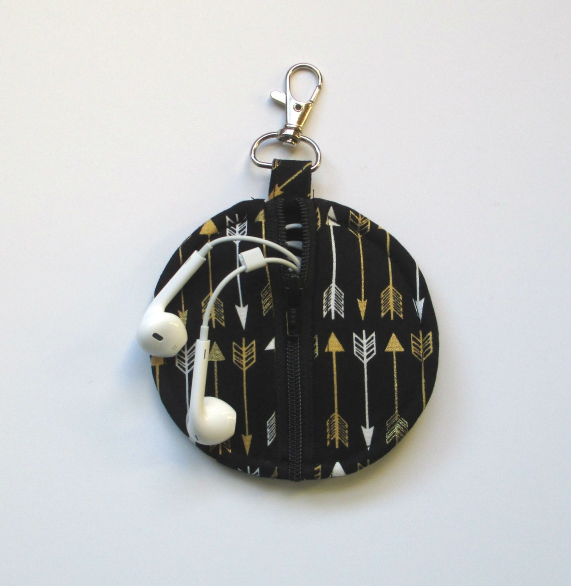 Black Arrows Circle Zip Earbud Pouch / Coin Purse Case | Etsy