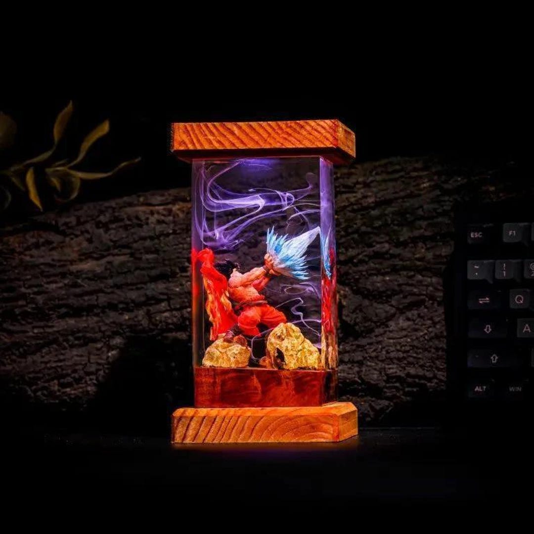 Goku Kamehameha Dragonball Lamp Resin Accent Lamp, Epoxy Scene Display ...