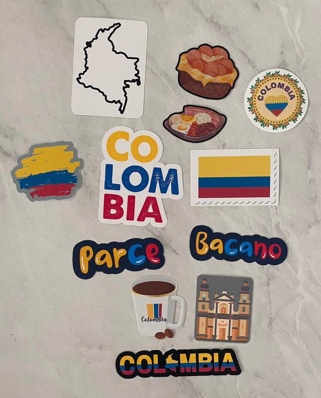Colombia Stickers Colombian Stickers Colombia Flag Stickers Colombian ...