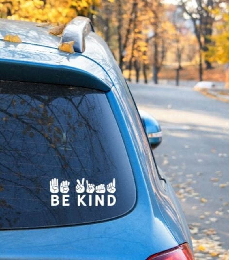 Be Kind ASL Car Decal: Sign Language Car Decal - Etsy