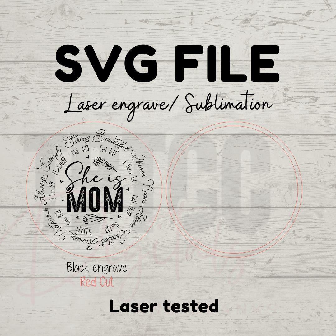 She is Mom/ Svg/ Laser File/ Sublimation/ Shelf Sitter/ Mothers Day - Etsy