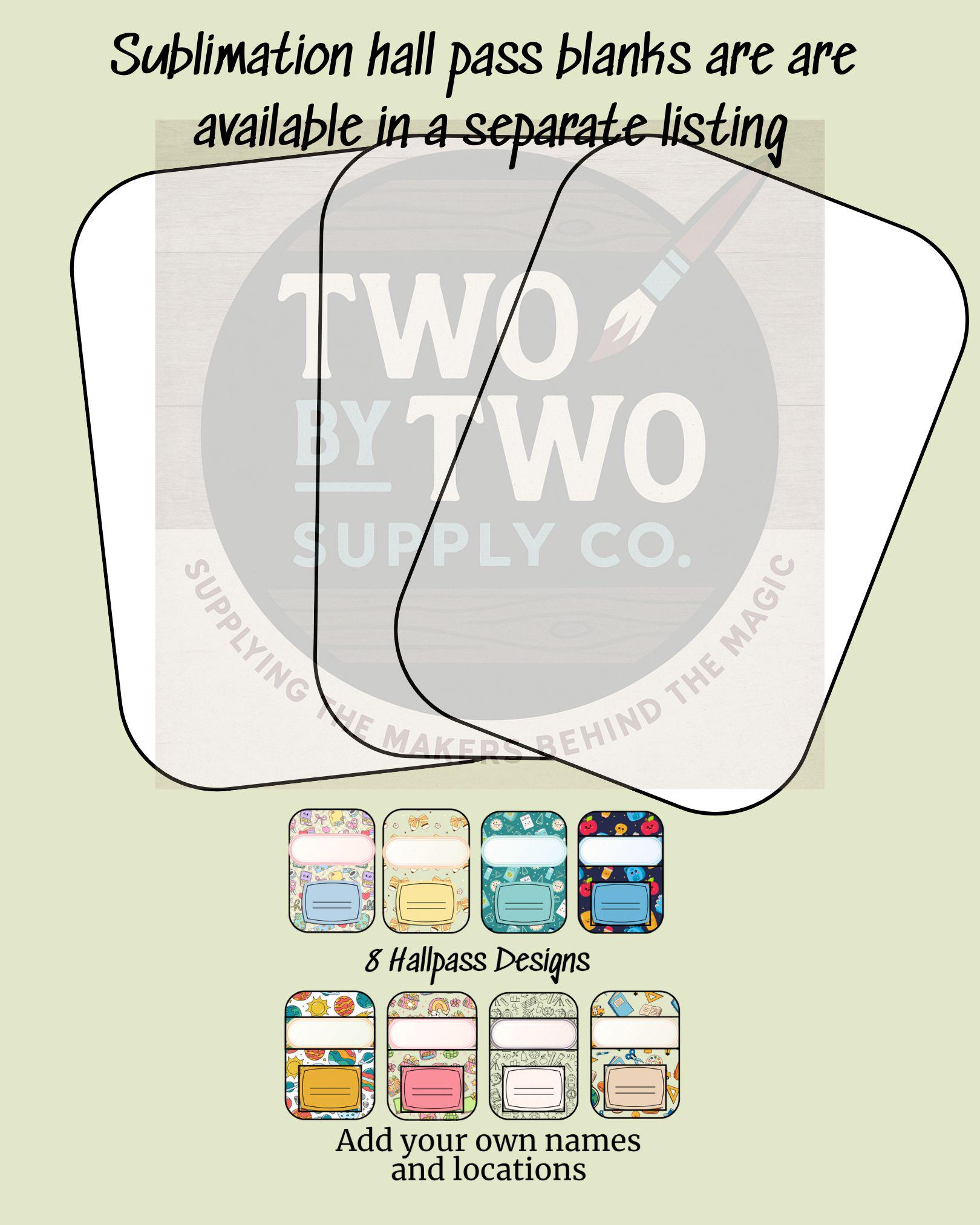 Hall Pass PNG Bundle: Editable Teacher Classroom Passes (digital ...