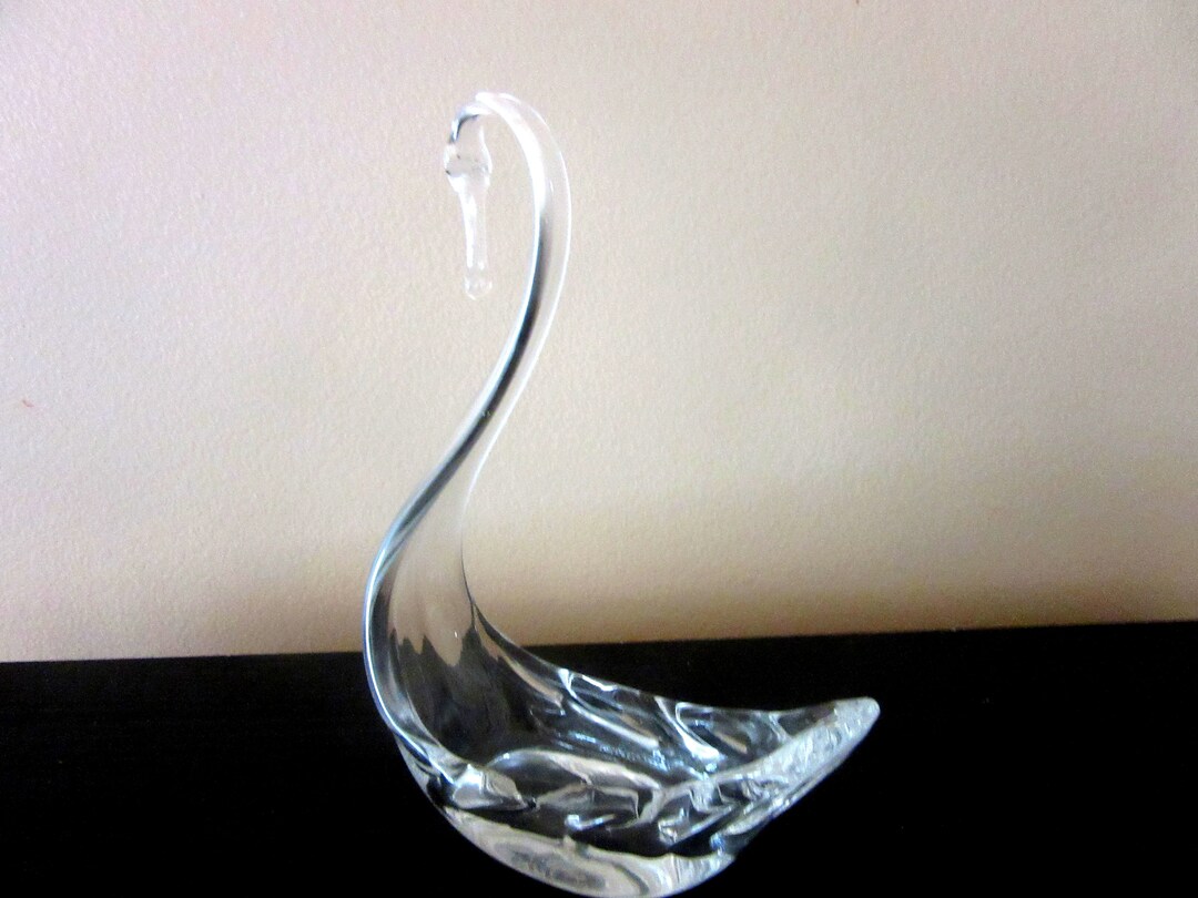 Clear Glass Swan Dish Hand Blown 20 Cm Tall X 14 Wide X 6 Cm - Etsy