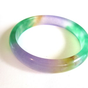 Slimmer Jade Jadeite Bangle Multicolor Size Average 40 Grams - Etsy