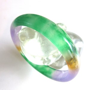 Slimmer Jade Jadeite Bangle Multicolor Size Average 40 Grams - Etsy