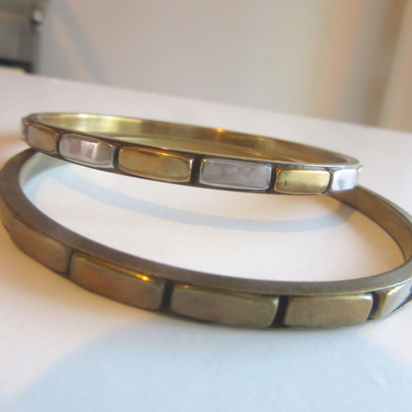 Mixed Metal Bangle - Etsy